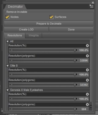 Decimator for DAZ Studio ポリゴン削減ツール