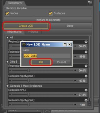 Decimator for DAZ Studio ポリゴン削減ツール